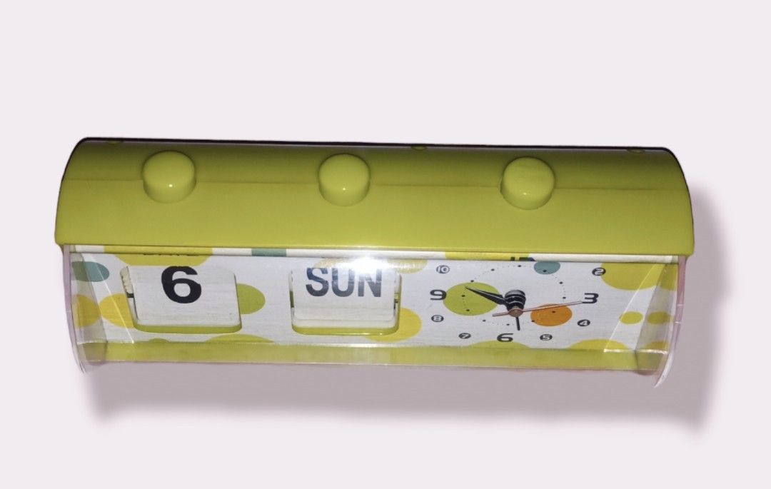 Push Button Click Calendar Desktop Calendar Watch/Fashion/Alarm, Green ...
