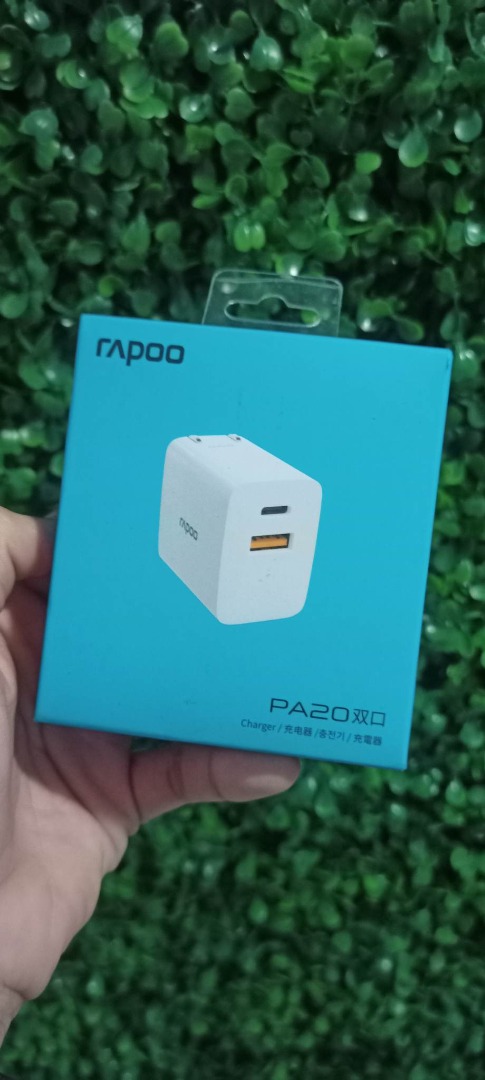 Rapoo PA20 Dual Port Fast Charger Type-C and USBA output White ...