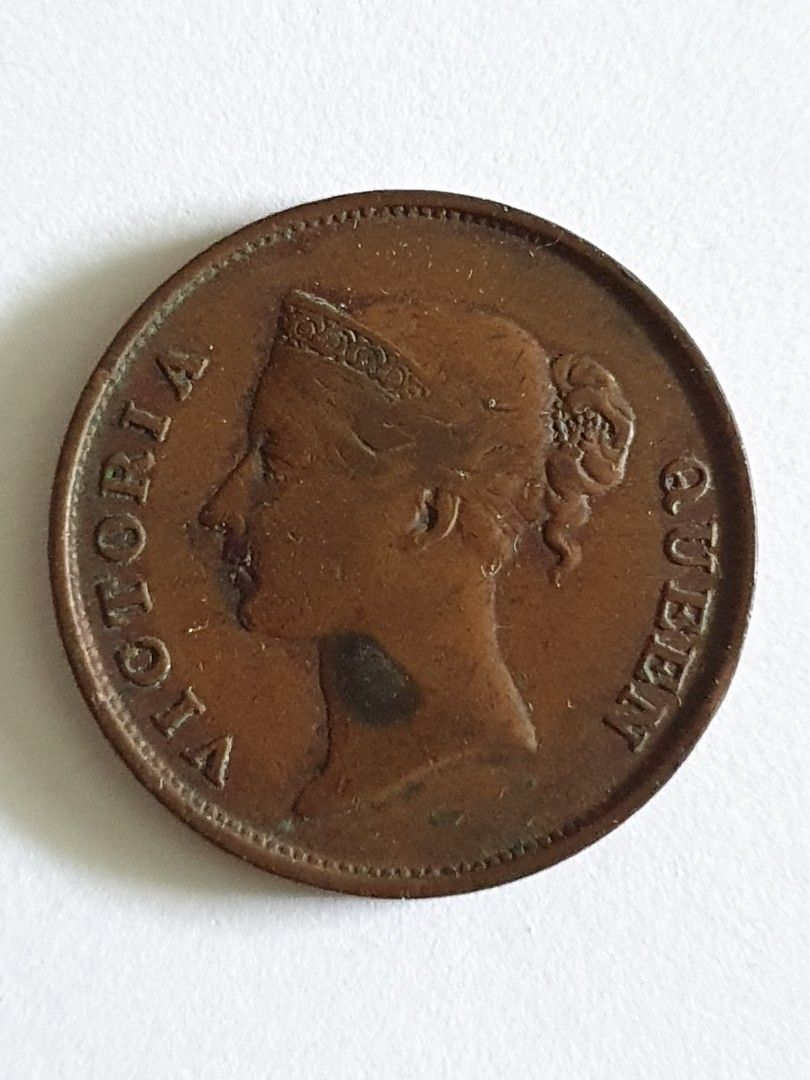 RARE QUEEN VICTORIA EAST INDIA/STRAITS SETTLEMENTS 1845 1 CENT (177 ...
