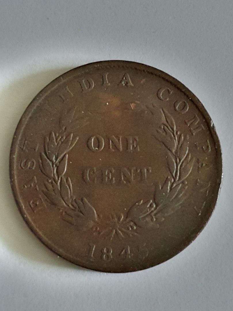 RARE QUEEN VICTORIA EAST INDIA/STRAITS SETTLEMENTS 1845 1 CENT (177 ...