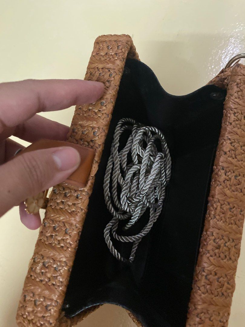 Rattan rectangular bag with string, Women's Fashion, Bags & Wallets ...