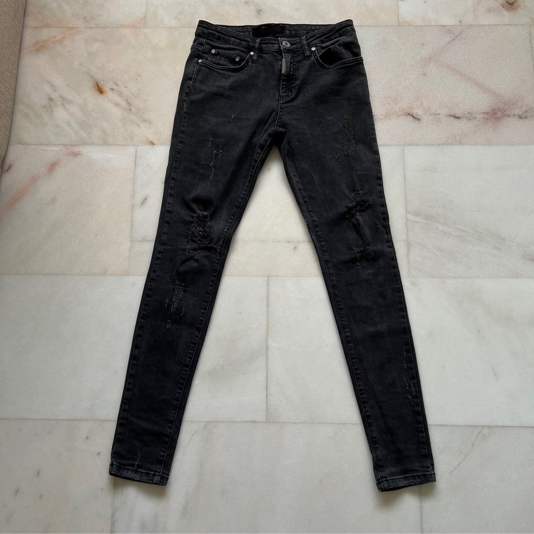 Represent Essential Jeans Denim Destroyed Knee Destroyer Sand Blast ...