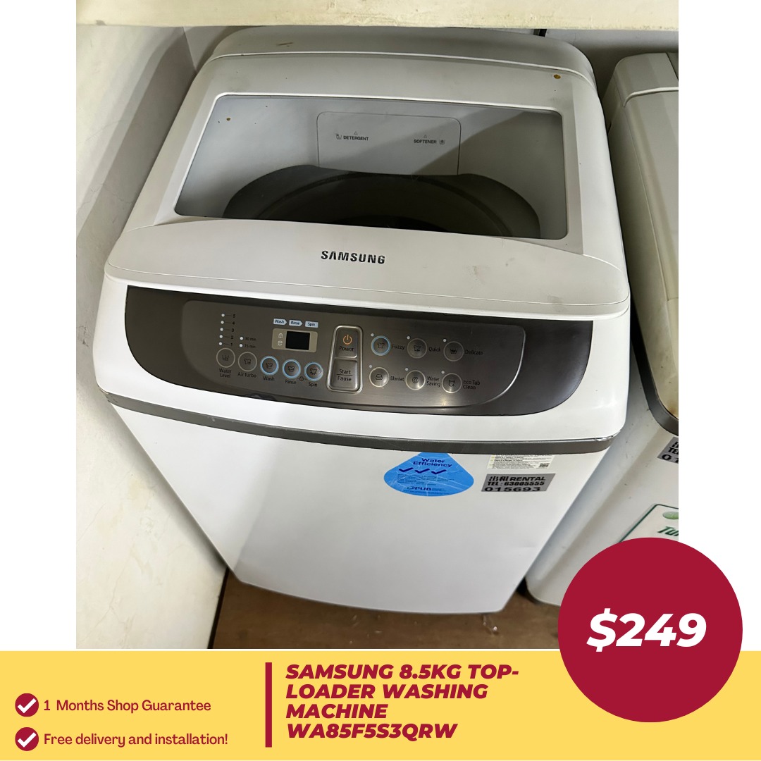 SAMSUNG 8.5KG Top-Loader Washing Machine WA85F5S3QRW, TV & Home ...