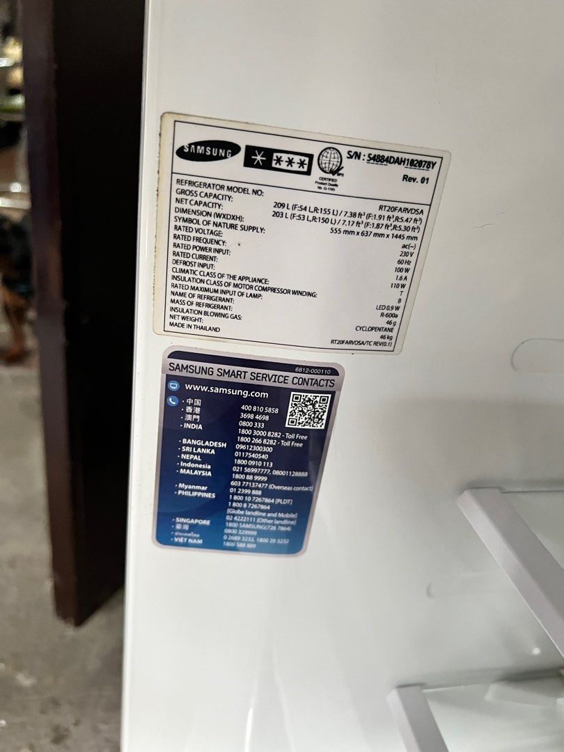 Samsung inverter Ref 10cu ft, TV & Home Appliances, Kitchen Appliances ...