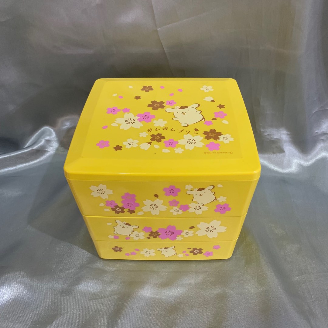 SANRIO 2016 Pompompurin Yellow 3-tier Lunch Bento Box Stackable ...