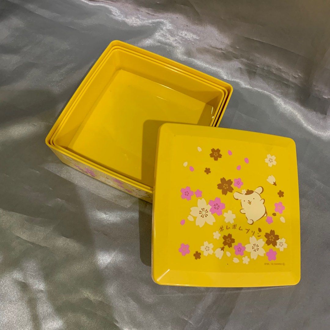 SANRIO 2016 Pompompurin Yellow 3-tier Lunch Bento Box Stackable ...