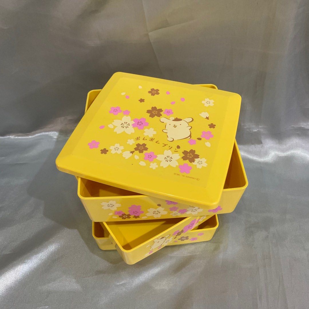 SANRIO 2016 Pompompurin Yellow 3-tier Lunch Bento Box Stackable ...
