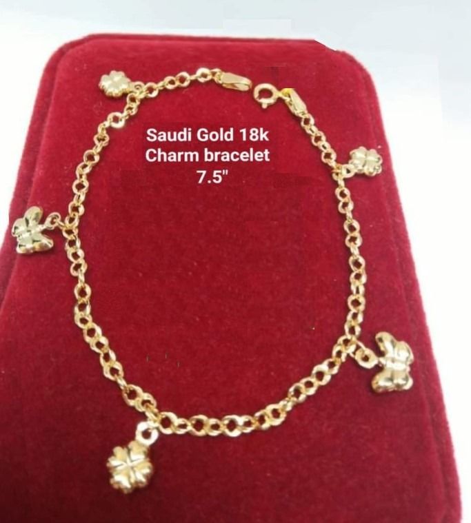 Saudi Gold 18k Bracelet, Women's Fashion, Jewelry & Organizers ...