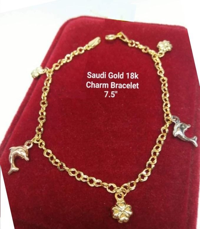 Saudi Gold 18K Bracelet, Women's Fashion, Jewelry & Organizers ...
