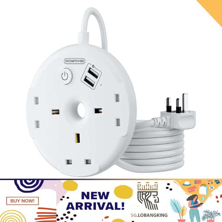[sg stock] Wall Mounted Power Extension Lead, NTONPOWER USB Power Strip ...