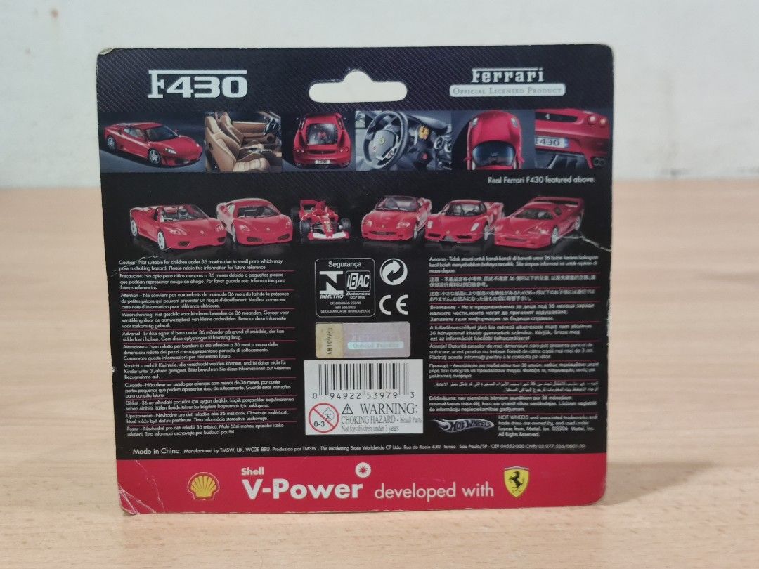 Shell V-Power Ferrari F430 Racing Car 1:38, Hobbies & Toys, Toys ...
