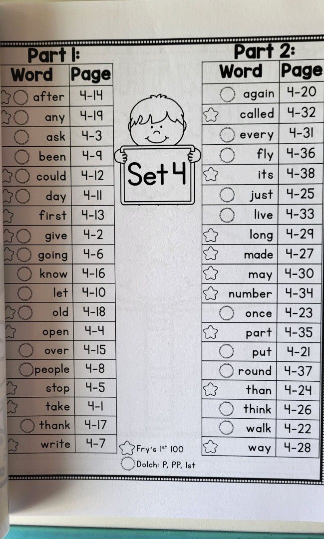 Sight word fluency check, word word work set 3 and 4, 興趣及遊戲, 書本 & 文具 ...