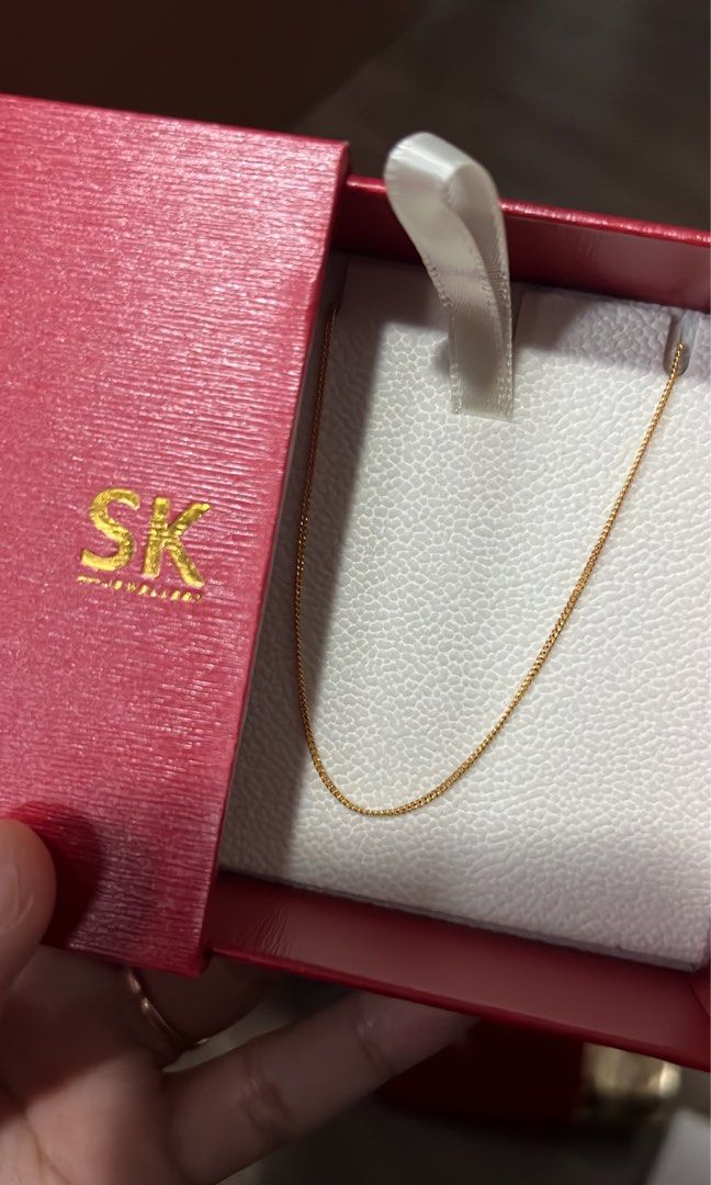 SK Jewellery 916 Gold Curb Link Chain, Women's Fashion, Jewelry ...