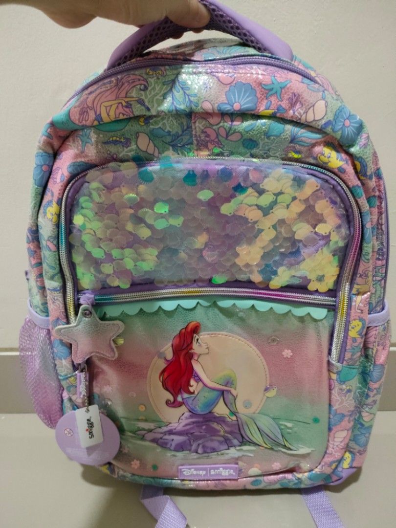 Smiggle x Disney - Ariel Backpack, Fesyen Pria, Tas & Dompet , Ransel ...