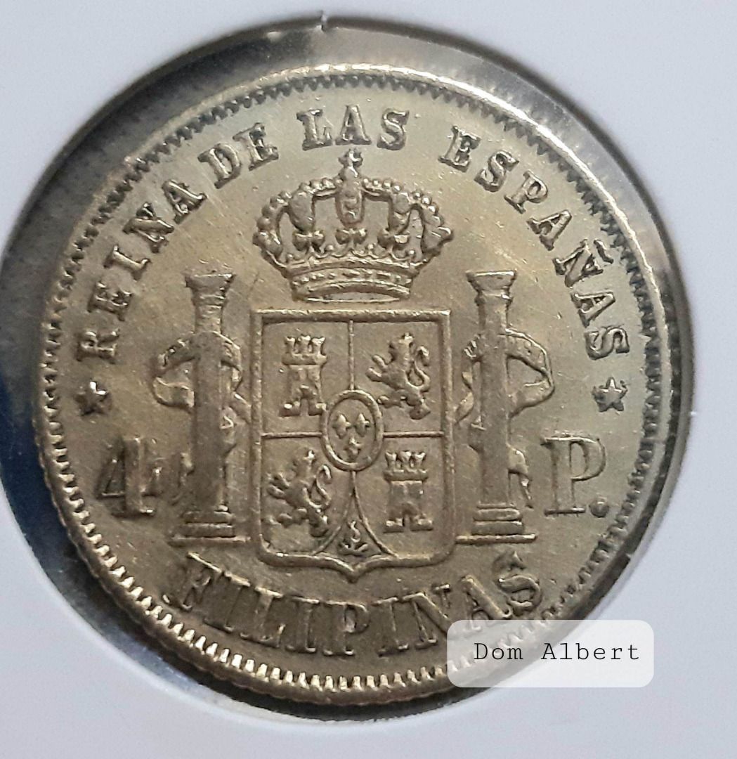 Spanish-Philippines 1864 4 pesos, Hobbies & Toys, Memorabilia ...