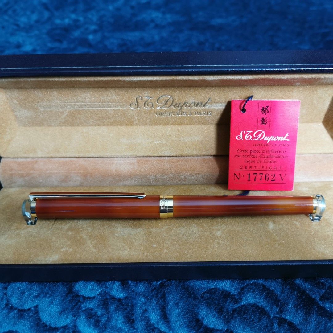 ST Dupont Line 1 Fountain Pen in tortoiseshell Laque de Chine, rare OM ...