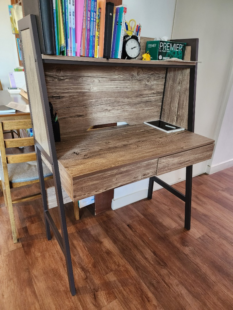 Study table with shelf & 2 storage drawers, Furniture & Home Living ...