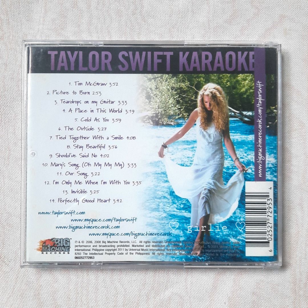 TAYLOR SWIFT - Taylor Swift, Self-Titled Debut (Standard) "Karaoke ...