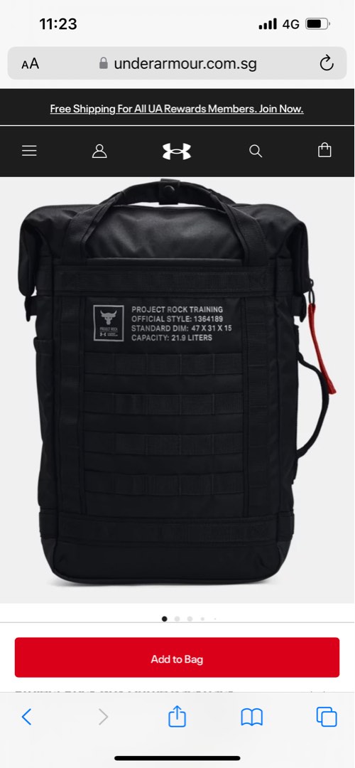 The Rock Backpack, Men's Fashion, Bags, Backpacks on Carousell