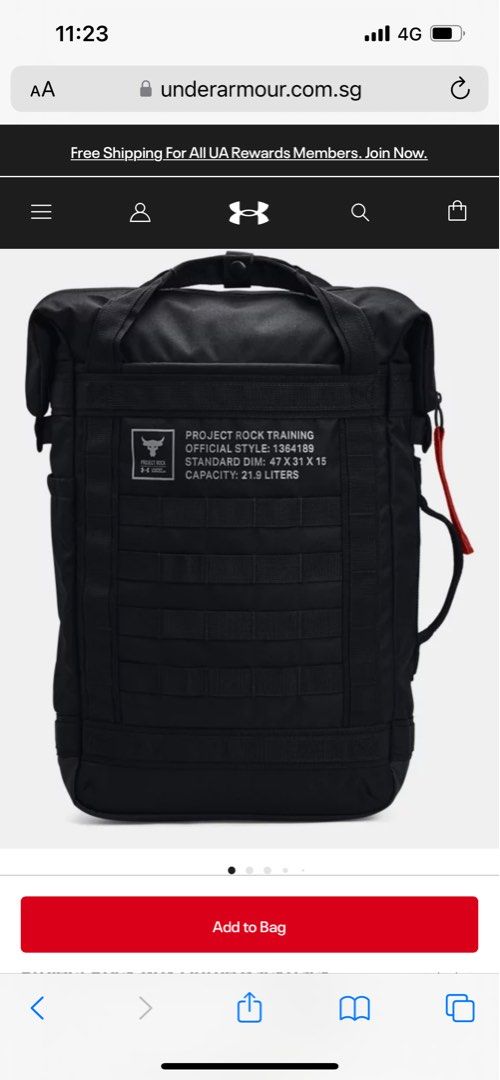 The Rock Backpack, Men's Fashion, Bags, Backpacks on Carousell