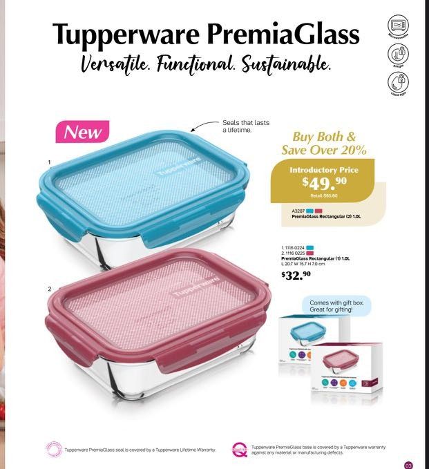 Tupperware Premiaglass 1L, Furniture & Home Living, Kitchenware ...
