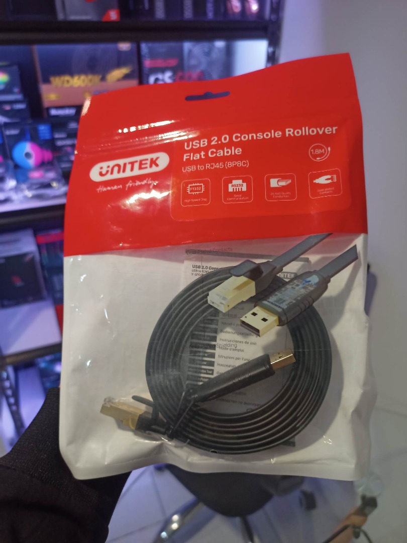 Unitek USB-A to RJ45 Console Rollover Flat Cable (8P8C) USB 2.0 Y ...