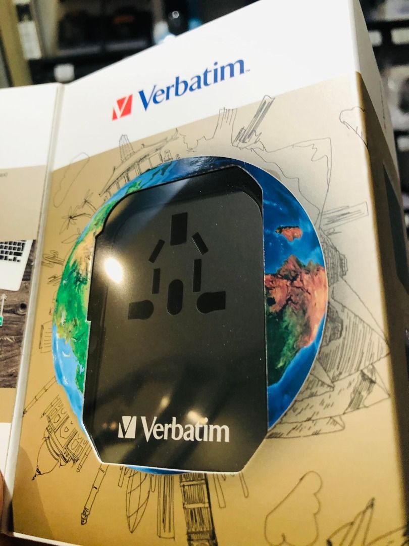 Verbatim 5-Ports Universal Travel Adapter Type-C USBA Surge Protection ...