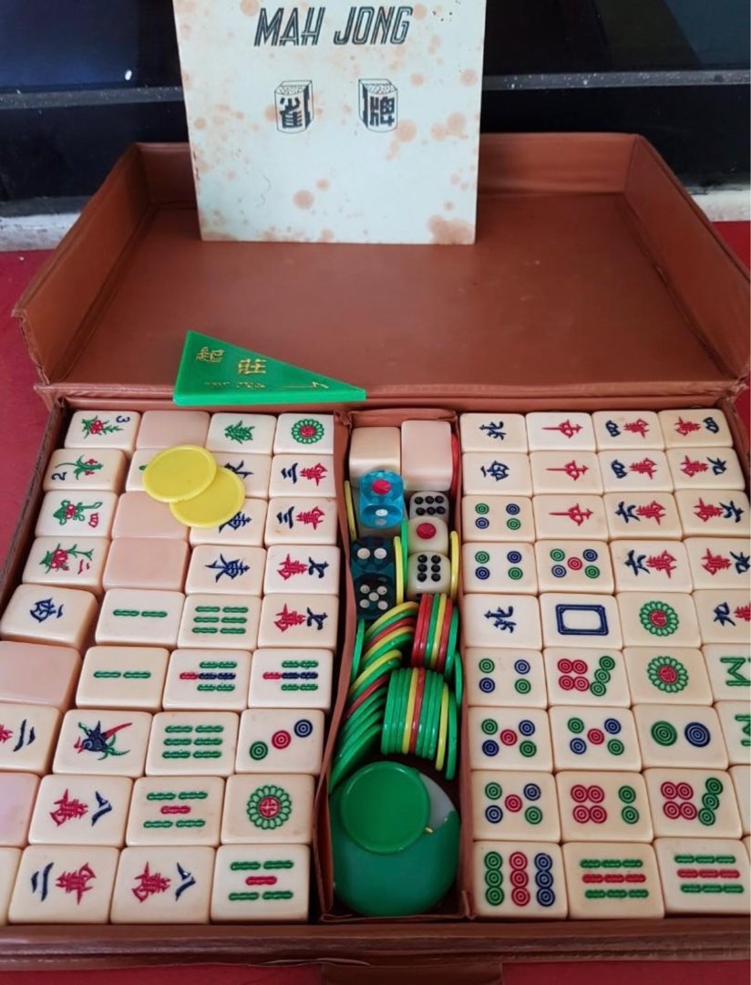 Vintage chinese domino mah Jong mahjong set in case bag, Hobbies & Toys ...