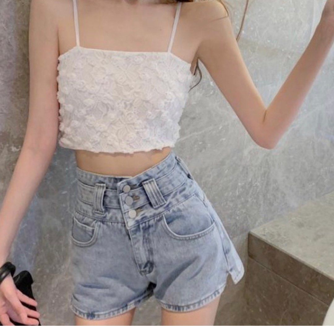 White Rose Top, Women's Fashion, Tops, Sleeveless on Carousell