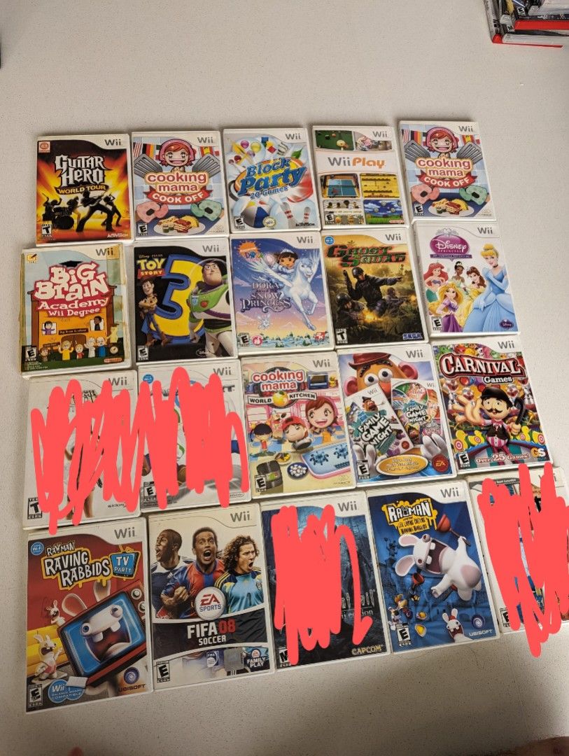 Wii Nintendo games skate Rayman resident evil 4 fifa 08 raving rabbids ...