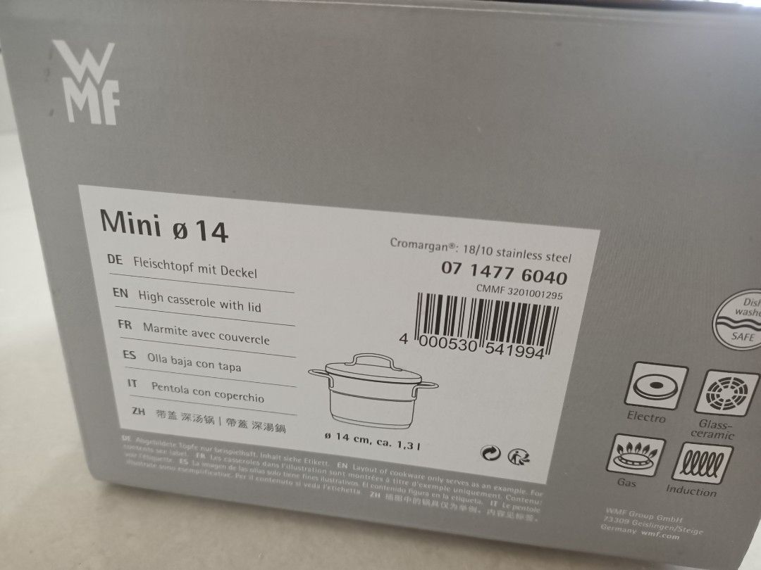 WMF 14cm mini high casserole with lid, TV & Home Appliances, Kitchen ...