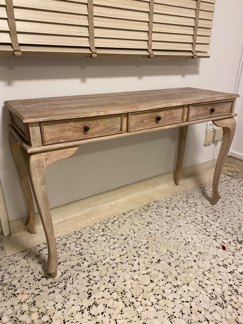 Wooden Console Table With Drawers, Furniture & Home Living, Furniture ...