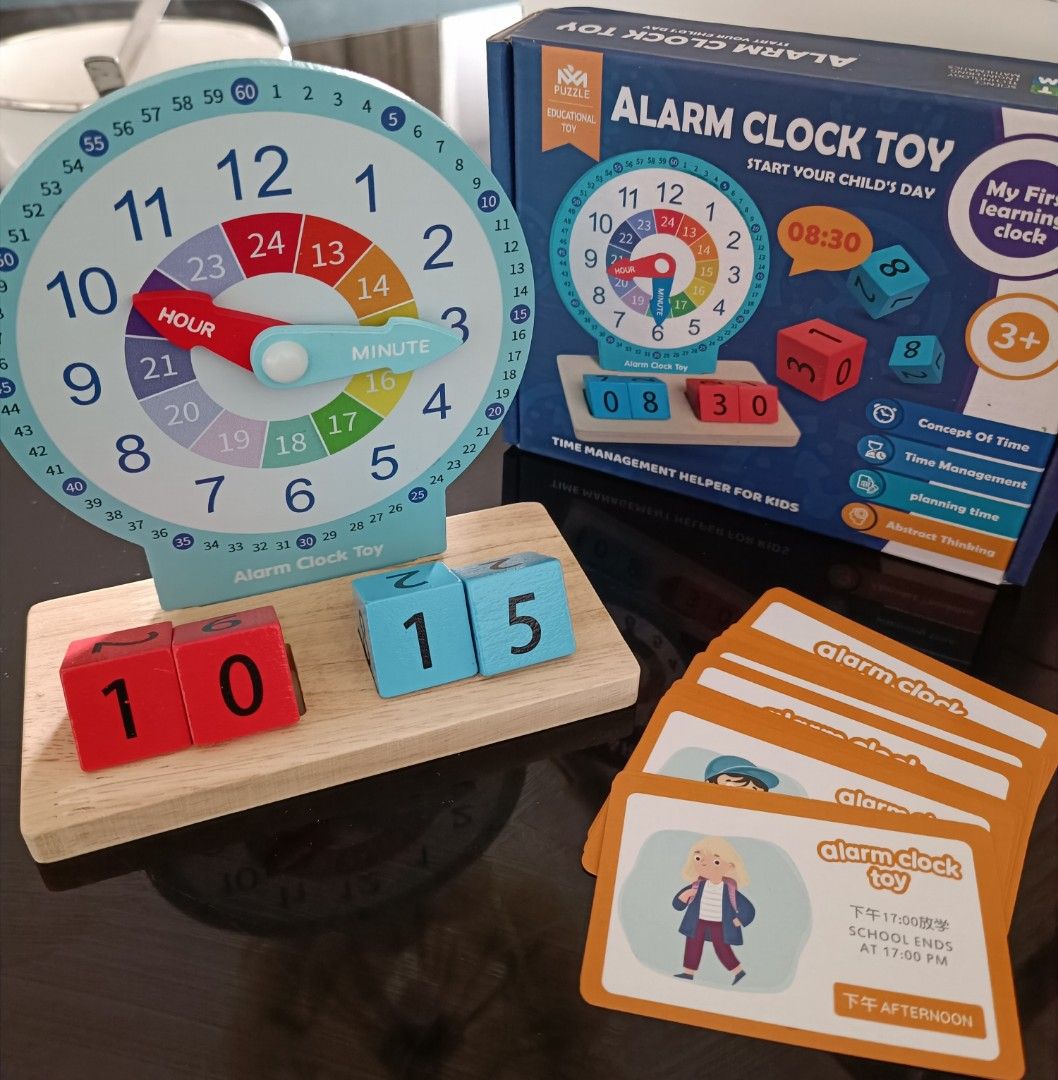 Wooden toy clock. Toddler learning tool, Hobbies & Toys, Toys & Games ...