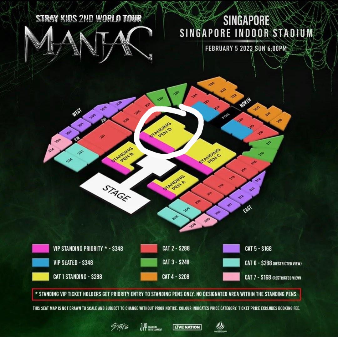 WTS 2 Stray Kids Standing Pen D Singapore Concert Tickets Physical ...