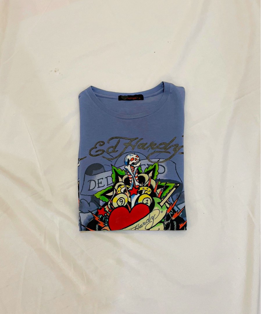 Y2k Ed Hardy Top, Women's Fashion, Tops, Shirts on Carousell