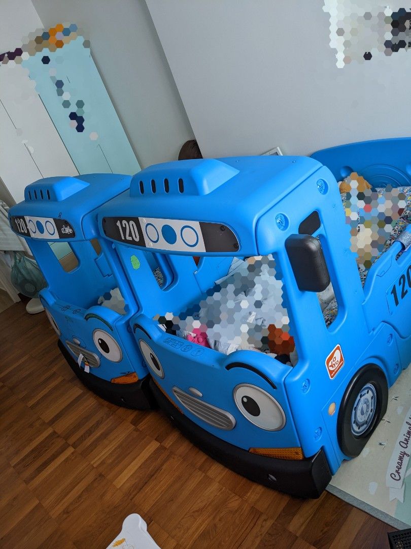 Ya Ya Tayo Bus Bed Frame/Play Area plus mattress, Babies & Kids, Baby ...
