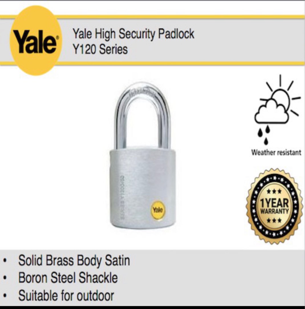 Yale Yale High Security Padlock Y120 Series / HDB Padlock / Metal Gate ...