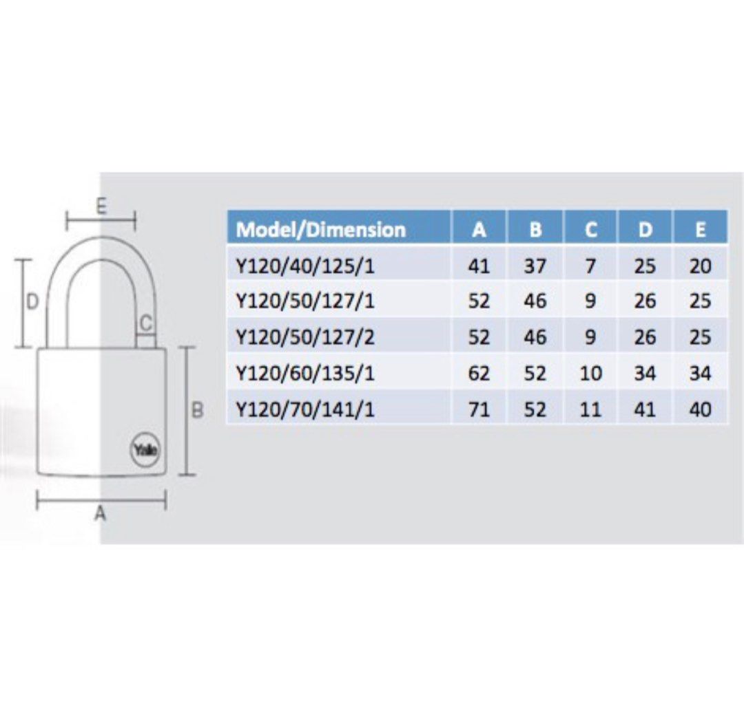 Yale Yale High Security Padlock Y120 Series / HDB Padlock / Metal Gate ...