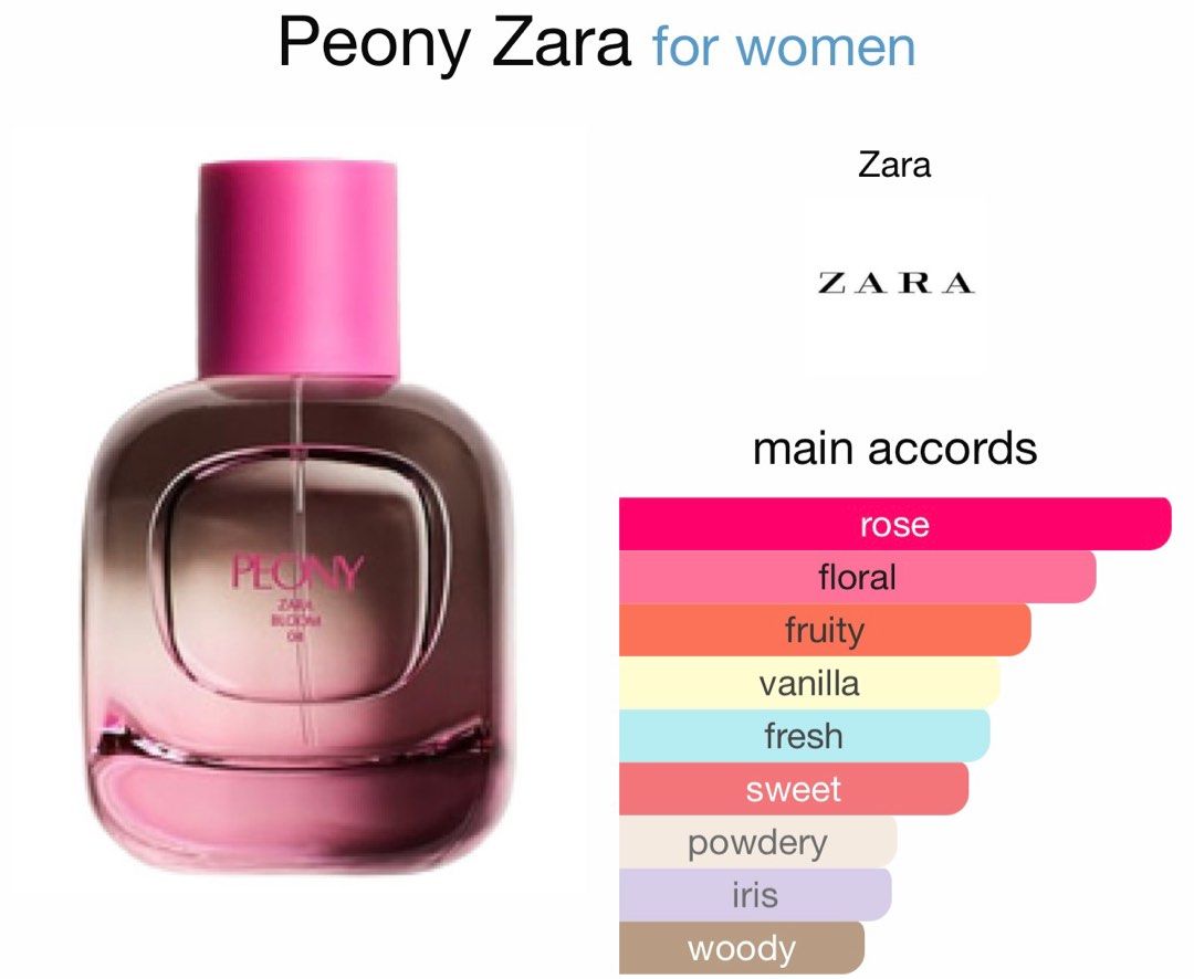 Zara Peony EDP, Beauty & Personal Care, Fragrance & Deodorants on Carousell