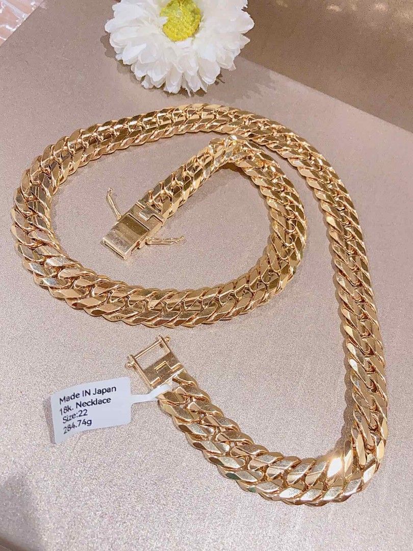 18k HW Cuban link double lock bracelet, Women's Fashion, Jewelry ...