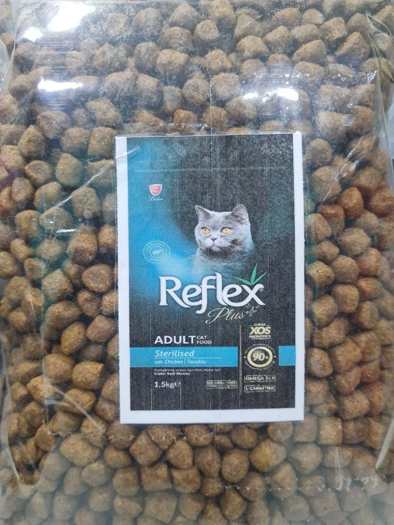 500g Reflex Plus Sterilised Chicken Cat Dry Food, Pet Supplies, Pet ...