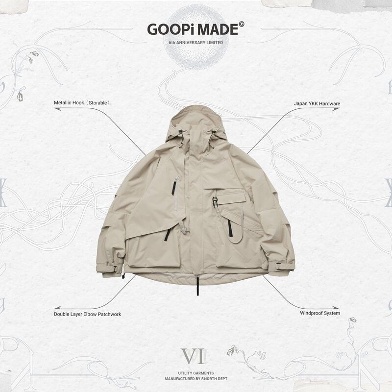 六周年神外套 白色 現貨 Goopi Goopi made 06 3號VI-G93P “Formula-G” Mountain Parka, 他的時尚, 外套、夾克、大衣在旋轉拍賣
