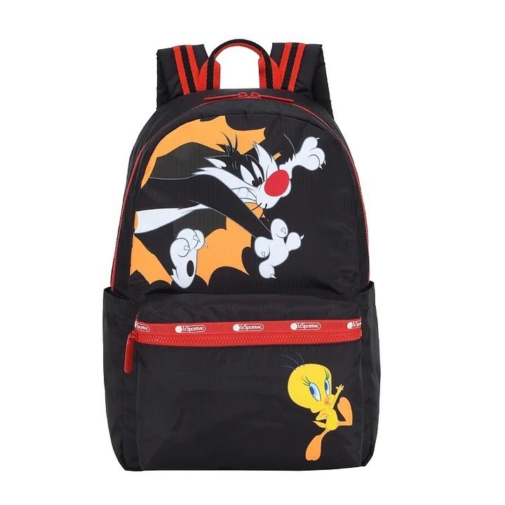 日本 LeSportsac x LOONEY TUNES 黑色帆布 CARSON 背囊, 男裝, 袋, 背包 - Carousell