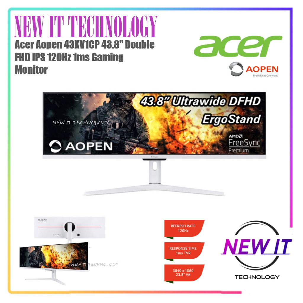 Acer AOpen 43XV1CP 43.8" Gaming Monitor (IPS Panel, UWDFHD, 1ms TVR ...