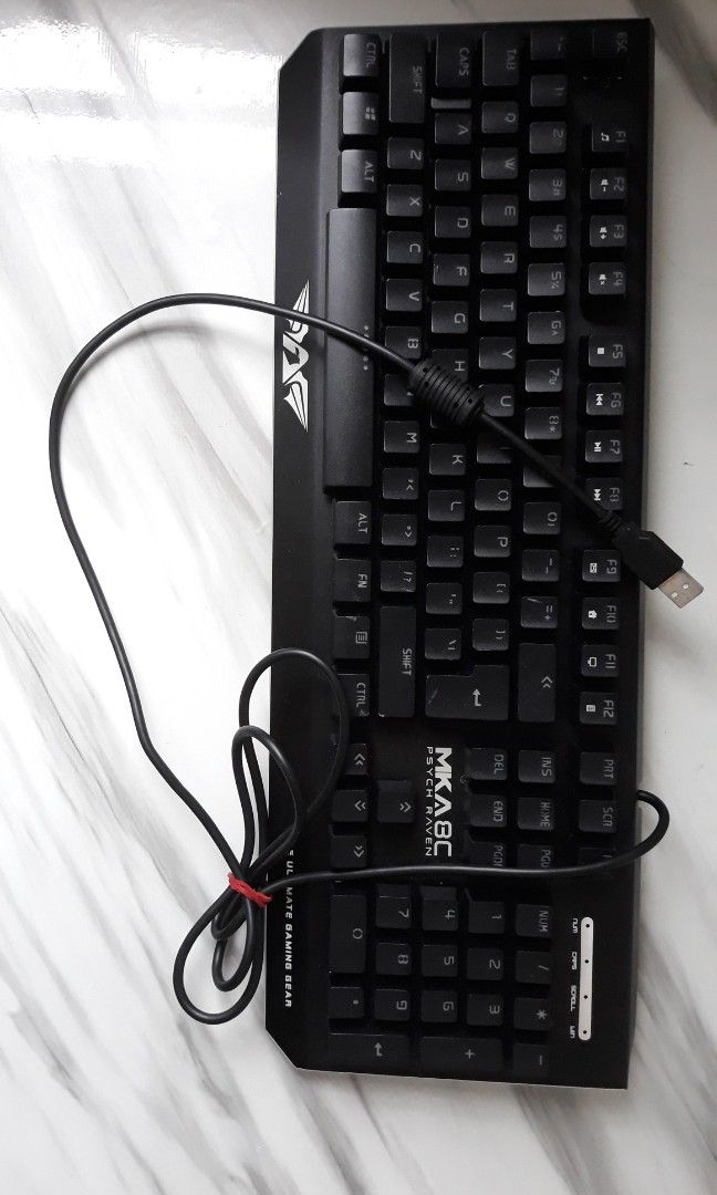 Armageddon MKA-8C Psych Raven Wired Mechanical Gaming Keyboard ...