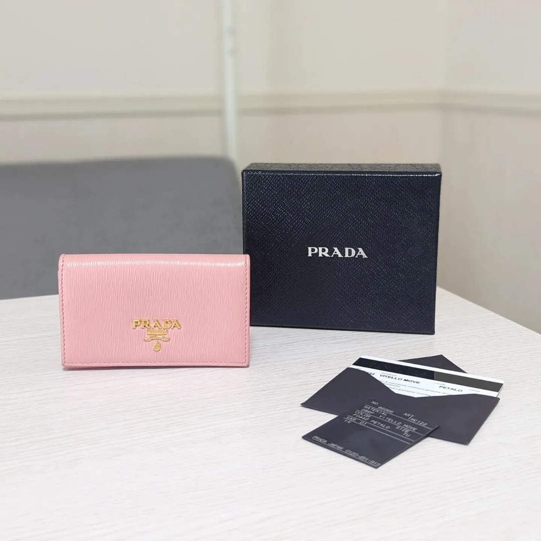 AUTHENTIC PRADA CARD CASE SAKURA PINK, Women's Fashion, Bags & Wallets ...