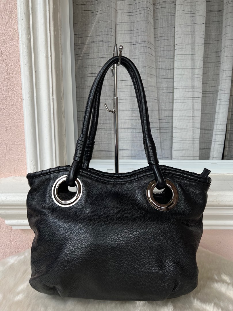 Authentic SSAMZIE collection Shoulder Leather Bag in Black, Women's ...