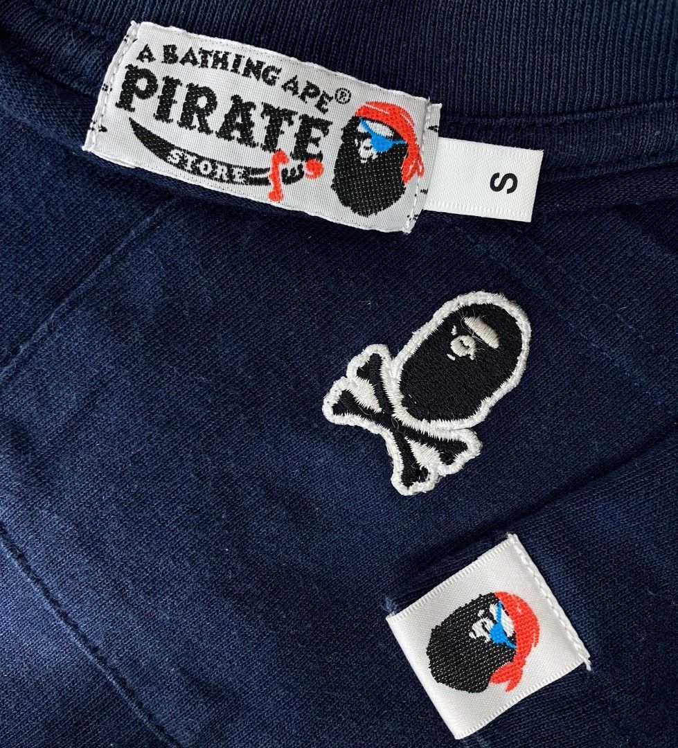 Bape Pirate Embroidered Pocket Tee, Men's Fashion, Tops & Sets, Tshirts & Polo Shirts on Carousell