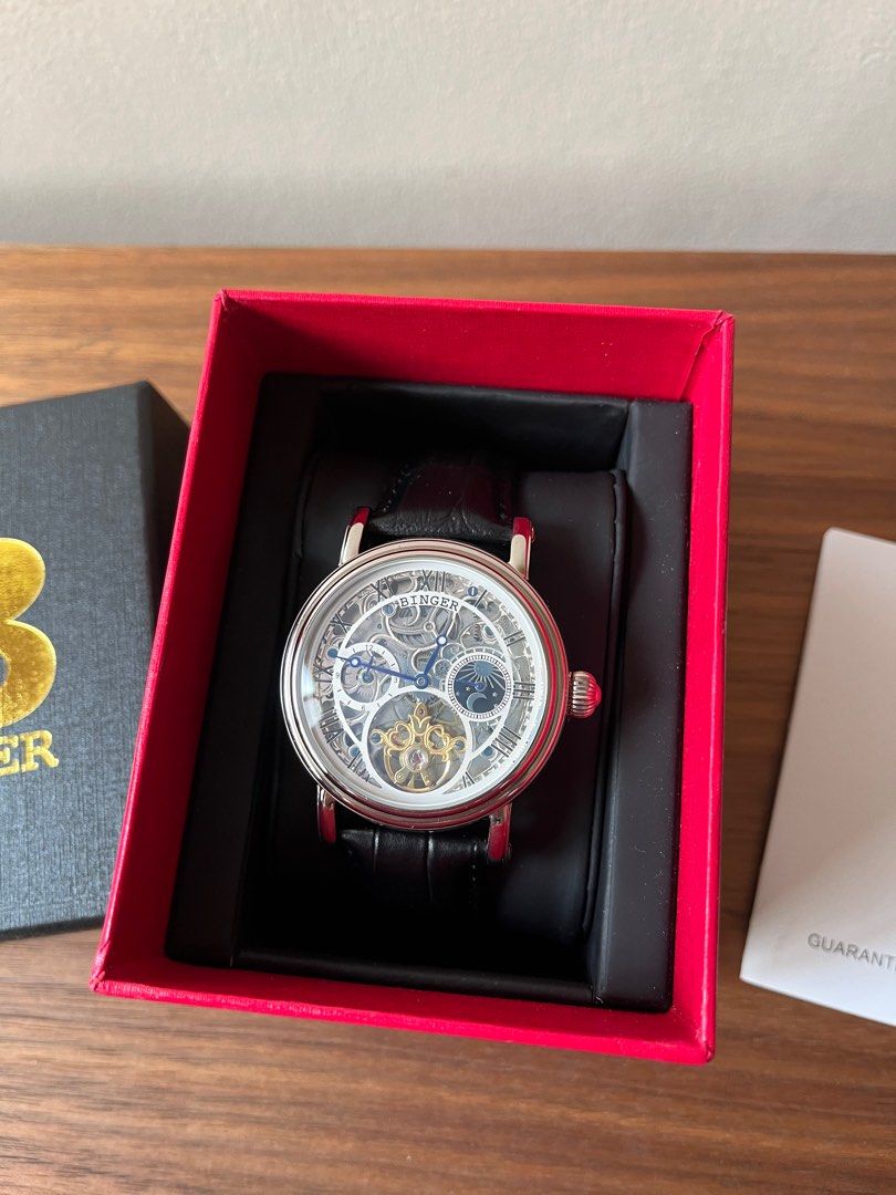 Binger Skeleton Automatic Watch, Men's Fashion, Watches & Accessories ...