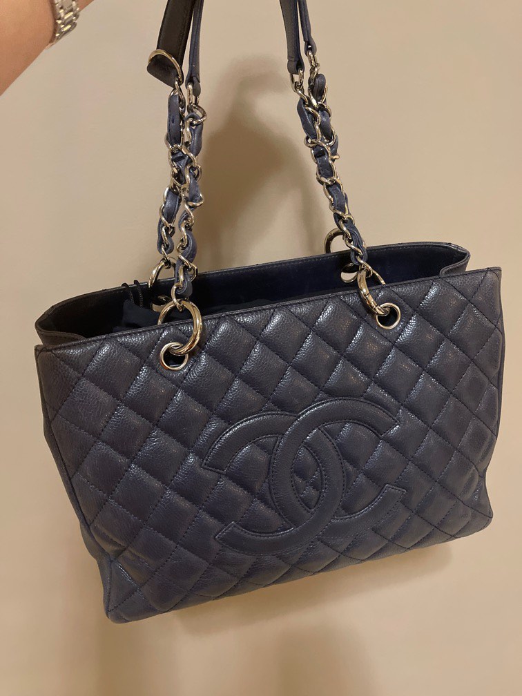 Chanel Gst Navy Blue CaviAr, Luxury, Bags & Wallets on Carousell